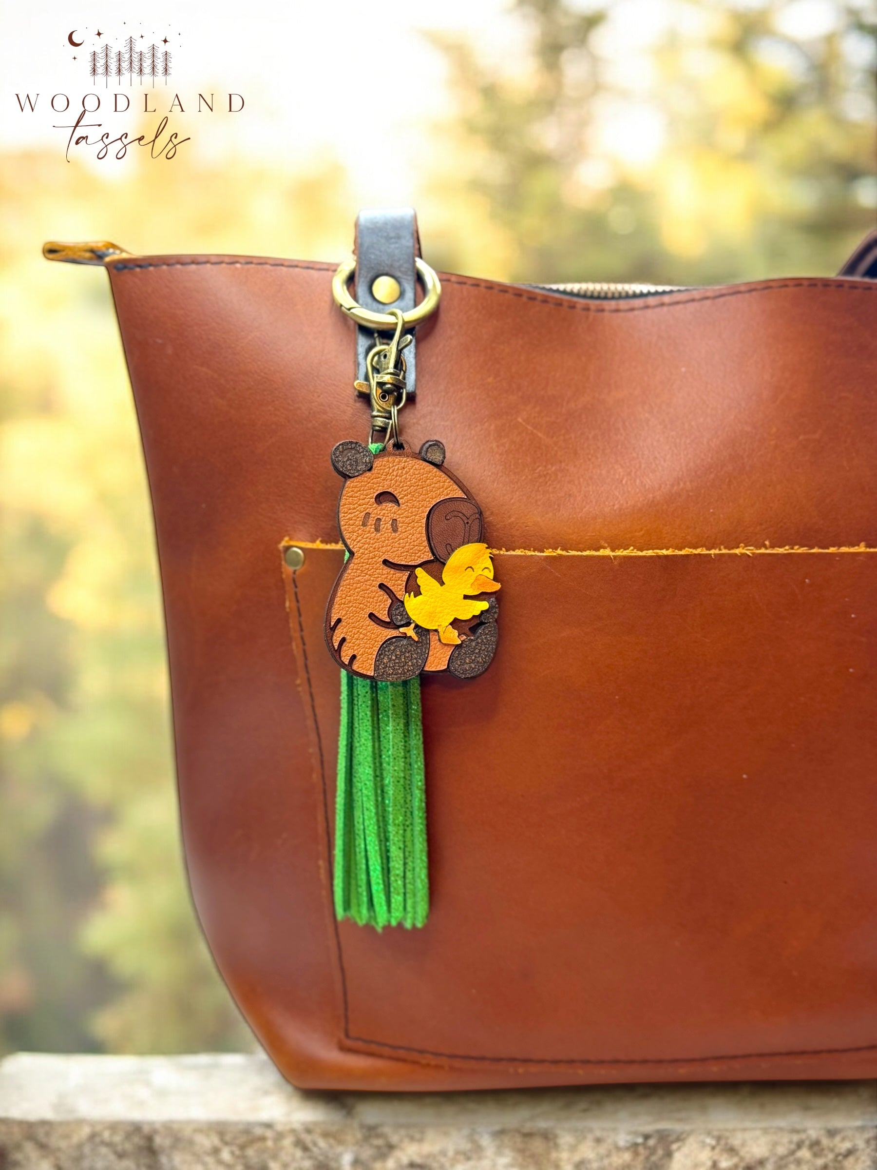 Capybara Purse Charm – Woodland Tassels