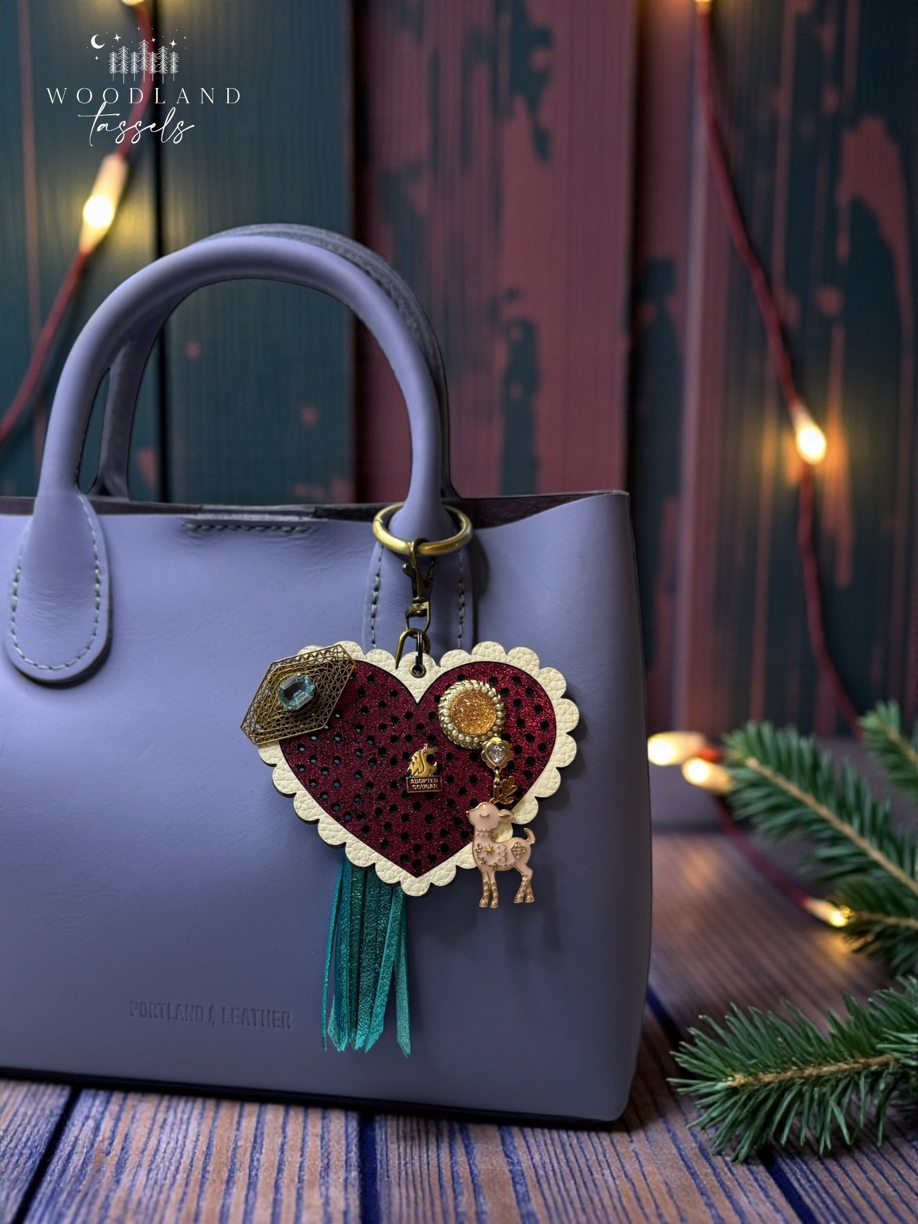 Leather Pin Keeper Charm – Woodland Tassels