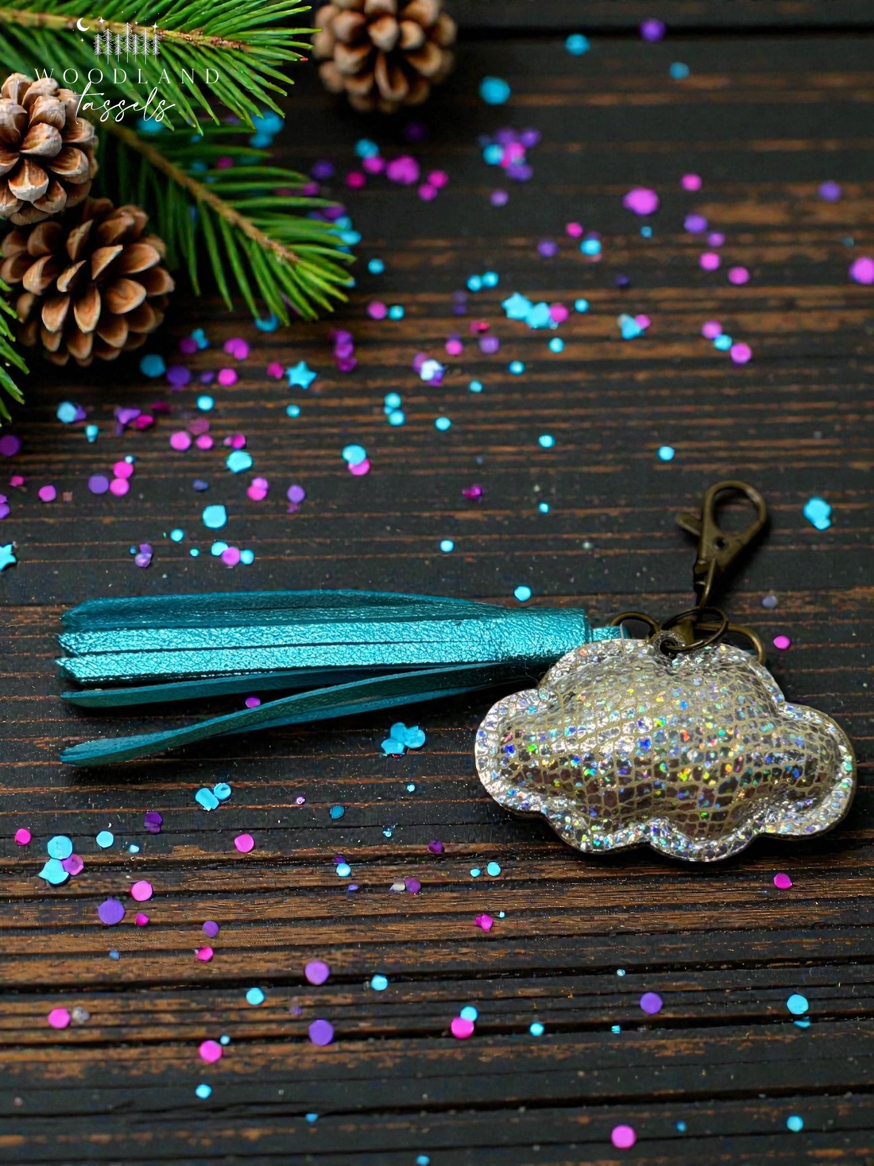 Happy Little Cloud Set- Leather Cloud Charm and Duo Tassel – Woodland ...